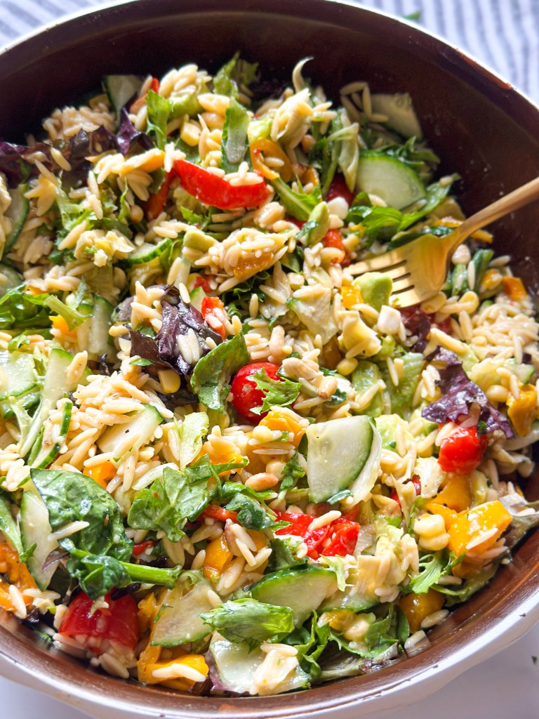 Summer Orzo Salad - Jackfruitful Kitchen
