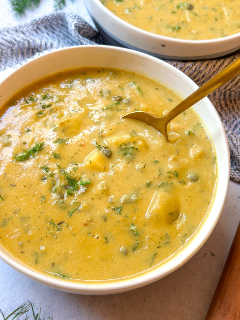 Creamy Potato & Celery Leek Soup - Jackfruitful Kitchen