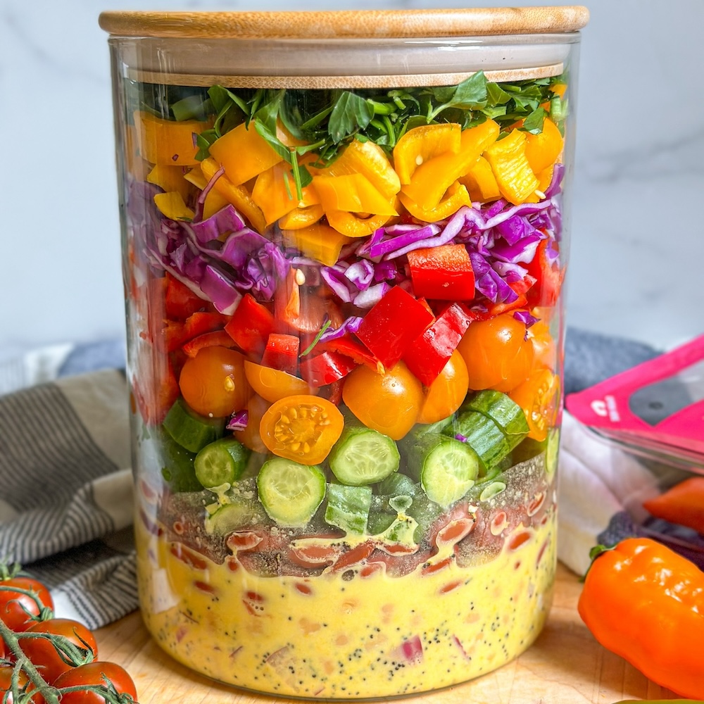 Layered Vegetable Bean Salad | Jackfruitful Kitchen