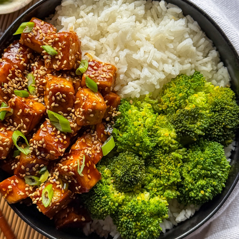 Sticky Maple Miso Glazed Tofu Bowls | Jackfruitful Kitchen